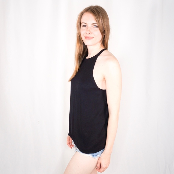 A.L.C. | Tops | Alc Open Cross Back Black Tank Top | Poshmark